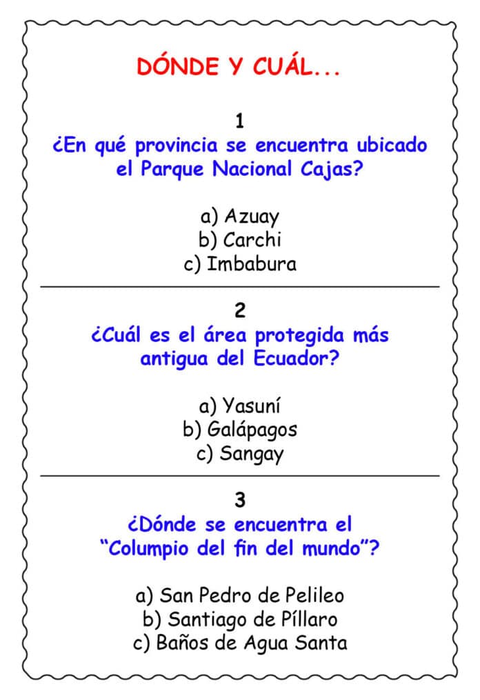 ¿Qué conoces del Ecuador? - Leterago